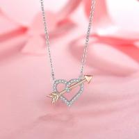 China YASVITTI OEM ODM High Quality 925 Sterling Silver Cupid Necklace Rose Gold Plated Heart Arrows Necklace For Lover Gift for sale