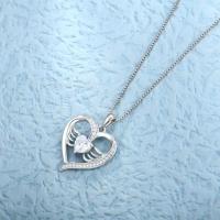 China YASVITTI 925 Sterling Silver Heart Topaz & Cubic Zirconia Angel Wing Pendant Necklace Romantic Jewelry for Women for sale