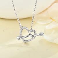 China YASVITTI 925 Sterling Silver Women's Necklace 'One Arrow through the Heart' Zircon Stone Valentine's Day Party Gift for sale