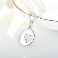 China YASVITTI Romantic 925 Sterling Silver Necklace Rhodium Plated Coin Hollow Love Heart Pendant Necklace for Valentine's Da for sale