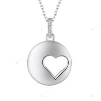 China YASVITTI Romantic 925 Sterling Silver Necklace Rhodium Plated Coin Hollow Love Heart Pendant Necklace for Valentine's Da for sale