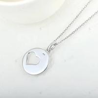 China YASVITTI Romantic 925 Sterling Silver Necklace Rhodium Plated Coin Hollow Love Heart Pendant Necklace for Valentine's Da for sale