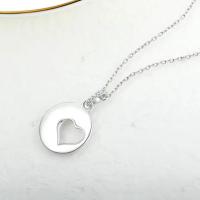 China YASVITTI Romantic 925 Sterling Silver Necklace Rhodium Plated Coin Hollow Love Heart Pendant Necklace for Valentine's Da for sale