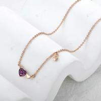 China YASVITTI Valentine's Day Jewellery Gift 925 Sterling Silver Necklace Gemstone Diamond Rose Gold Plated Heart Necklace for sale