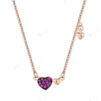 China YASVITTI Valentine's Day Jewellery Gift 925 Sterling Silver Necklace Gemstone Diamond Rose Gold Plated Heart Necklace for sale