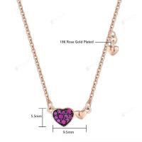 China YASVITTI Valentine's Day Jewellery Gift 925 Sterling Silver Necklace Gemstone Diamond Rose Gold Plated Heart Necklace for sale