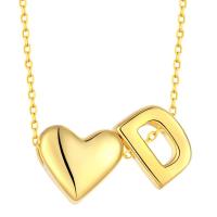 China YASVITTI Personalized 925 Sterling Silver Heart Initial Necklace 18K Gold Plated Luxury Letter Heart Necklace For Girls for sale