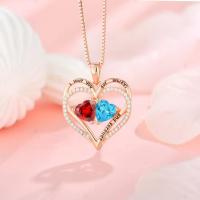 China YASVITTI 925 Sterling Silver Eternal Love Heart Pendant Necklace Personalized Rose Gold Plated Crystals CZ Necklace for sale