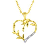 China YASVITTI Custom 18K Gold Plating Heart Leaf Pendant Necklace 925 Silver Fine Jewelry for sale