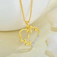 China YASVITTI Custom 18K Gold Plating Heart Leaf Pendant Necklace 925 Silver Fine Jewelry for sale