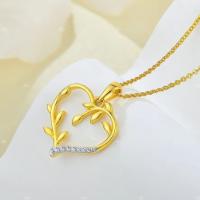 China YASVITTI Custom 18K Gold Plating Heart Leaf Pendant Necklace 925 Silver Fine Jewelry for sale