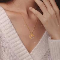 China YASVITTI Custom 18K Gold Plating Heart Leaf Pendant Necklace 925 Silver Fine Jewelry for sale