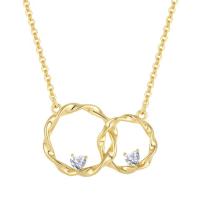 China YASVITTI 14K Yellow Gold Plated Interlocking Circle Heart Cubic Zirconia Pendant Necklace 925 Sterling Silver Jewelry for sale
