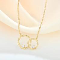China YASVITTI 14K Yellow Gold Plated Interlocking Circle Heart Cubic Zirconia Pendant Necklace 925 Sterling Silver Jewelry for sale