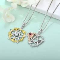 China YASVITTI 925 Sterling Silver Pentagram Star  Heart Pendant Necklace Set Cubic Zirconia and Rose Gold Plated Wholesale for sale