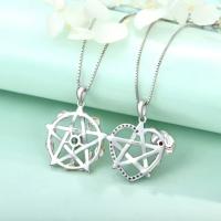 China YASVITTI 925 Sterling Silver Pentagram Star  Heart Pendant Necklace Set Cubic Zirconia and Rose Gold Plated Wholesale for sale