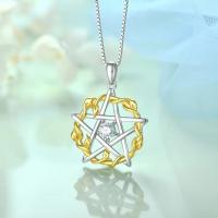 China YASVITTI 925 Sterling Silver Pentagram Star  Heart Pendant Necklace Set Cubic Zirconia and Rose Gold Plated Wholesale for sale