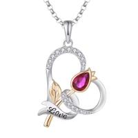 China YASVITTI Custom Sterling Silver 925 Heart Rose Flower Necklace Classic Rose Gold Plated Bridesmaid Wholesale Factory for sale