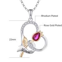 China YASVITTI Custom Sterling Silver 925 Heart Rose Flower Necklace Classic Rose Gold Plated Bridesmaid Wholesale Factory for sale