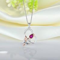 China YASVITTI Custom Sterling Silver 925 Heart Rose Flower Necklace Classic Rose Gold Plated Bridesmaid Wholesale Factory for sale