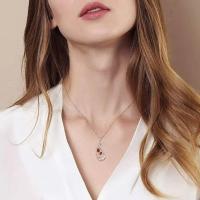 China YASVITTI 925 Sterling Silver Classic Ruby Rose Flower Pendant Necklace Cubic Zircon Love Engraved Necklace Wholesale for sale