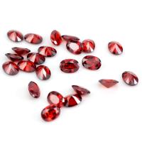 China 8*12mm Coloured moissanite Oval Blood Red Crystal Glass Moissanite for Engagement Rings for sale