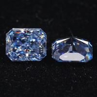 China VVS 1ct Crushed Ice Radiant Cut Loose Moissanite Diamond Blue Melee Moissanite for sale