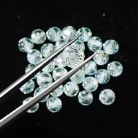 China Gemstone Material Synthetic Lab Created Round Blue Moissanite Beads For Jewelry Making for sale