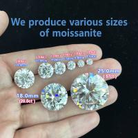 China 5mm-20mm VVS1 White Round Cut Loose Moissanite Stone Heat Treated for Stud Earrings for sale