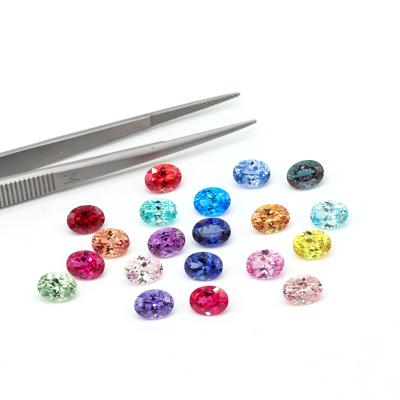 China Colored 6*8mm Oval Cut Lab Grown Diamond 22 Multi Color 1.5ct Sapphire Ruby Emerald Loose Gemstone for sale