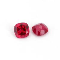 China Certified Pigion Blood Cushion Faceted Cut Grown Loose Ruby Gemstone For Ring for sale
