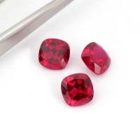 China Certified Pigion Blood Cushion Faceted Cut Grown Loose Ruby Gemstone For Ring for sale