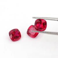 China Certified Pigion Blood Cushion Faceted Cut Grown Loose Ruby Gemstone For Ring for sale