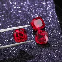 China Certified Pigion Blood Cushion Faceted Cut Grown Loose Ruby Gemstone For Ring for sale