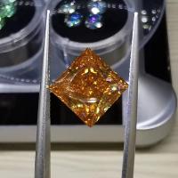 China Princess Cut Vivid Yellow Mosanita VVS Loose Emerald Moissanite Diamond moissanite rings pink moissanite promise ring for sale