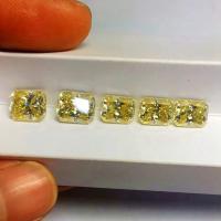 China Vivid Yellow Moissanite Gem Radiant Cut GRA VVS Loose Mosanite Diamond For Gold Ring for sale