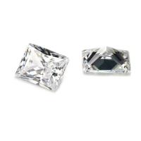 China Factory Wholesale Gemstone Color Moissanite Rectangle 3A 5A Loose Cubic Zirconia Stones 4ct For Moissanite Ring for sale