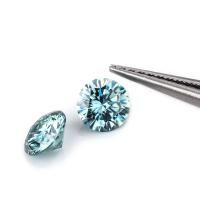 China Gem Best Round Cut Dark Green Loose Mossanite Stone For Women's Wedding Bands Optical Special Effects Color Play Or Fire for sale