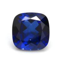 China Unique Moissanite Synthetic Sapphire Stone Cushion Cut 34# Blue Corundum Loose Gemstone For Jewelry Making for sale
