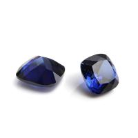 China Unique Moissanite Synthetic Sapphire Stone Cushion Cut 34# Blue Corundum Loose Gemstone For Jewelry Making for sale