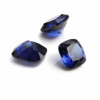 China Unique Moissanite Synthetic Sapphire Stone Cushion Cut 34# Blue Corundum Loose Gemstone For Jewelry Making for sale