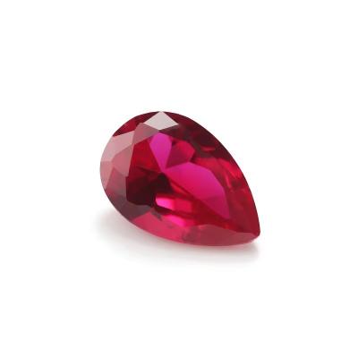 China Vintage Style Ruby Moissanite Synthetic Corundum Pear Shape 2x3mm To 10x14mm Loose Gemstone For Jewelry Making for sale