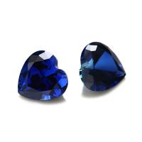 China Gems Loose Gemstone Heart Cut 3x3mm To 10x10mm 33# 34# Blue Sapphire Synthetic Stones for sale