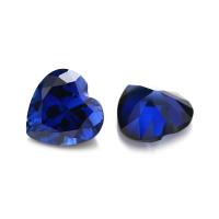 China Gems Loose Gemstone Heart Cut 3x3mm To 10x10mm 33# 34# Blue Sapphire Synthetic Stones for sale