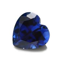 China Gems Loose Gemstone Heart Cut 3x3mm To 10x10mm 33# 34# Blue Sapphire Synthetic Stones for sale