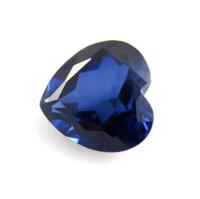 China Gems Loose Gemstone Heart Cut 3x3mm To 10x10mm 33# 34# Blue Sapphire Synthetic Stones for sale