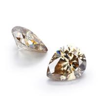 China Synthetic Corundum Moissanite Diamond Light Yellow Champagne Pear Loose Moissanite Stones for Ring for sale