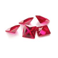 China Princess Square Cut Synthetic Ruby 5# Corundum Loose Gemstone Moissanite For Engagement Rings for sale
