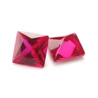 China Princess Square Cut Synthetic Ruby 5# Corundum Loose Gemstone Moissanite For Engagement Rings for sale