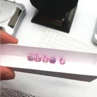 China Factory Wholesale Pink Moissanite Diamond Round Brilliant Cut 3.0mm-12.0mm VVS1 Loose Moissanite Stones 4 Carat Ring for sale